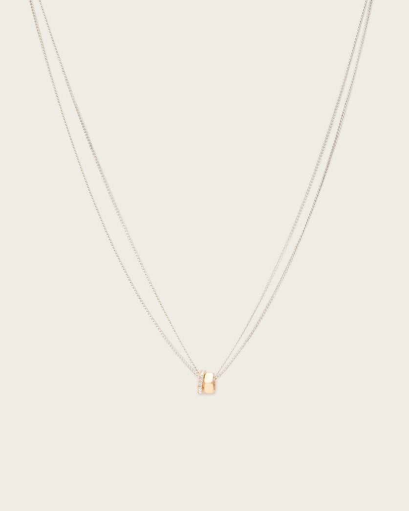 Selene Screw Necklace WARM SILVER MIX | ALLSAINTS